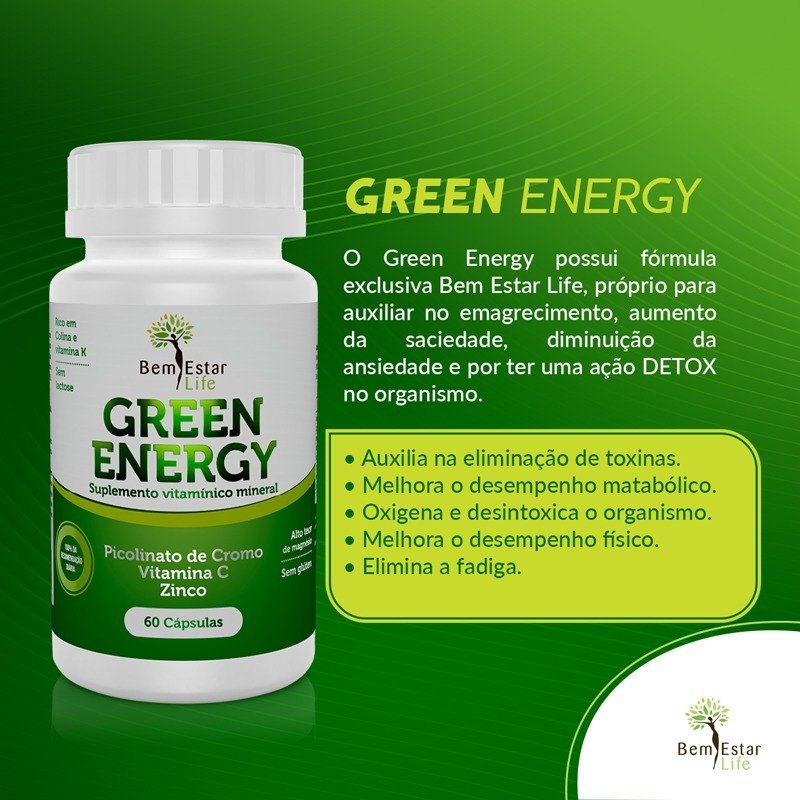 Green Energy Detox - 60 cápsulas Bem Estar Life - Bem Estar Life Bahia ...